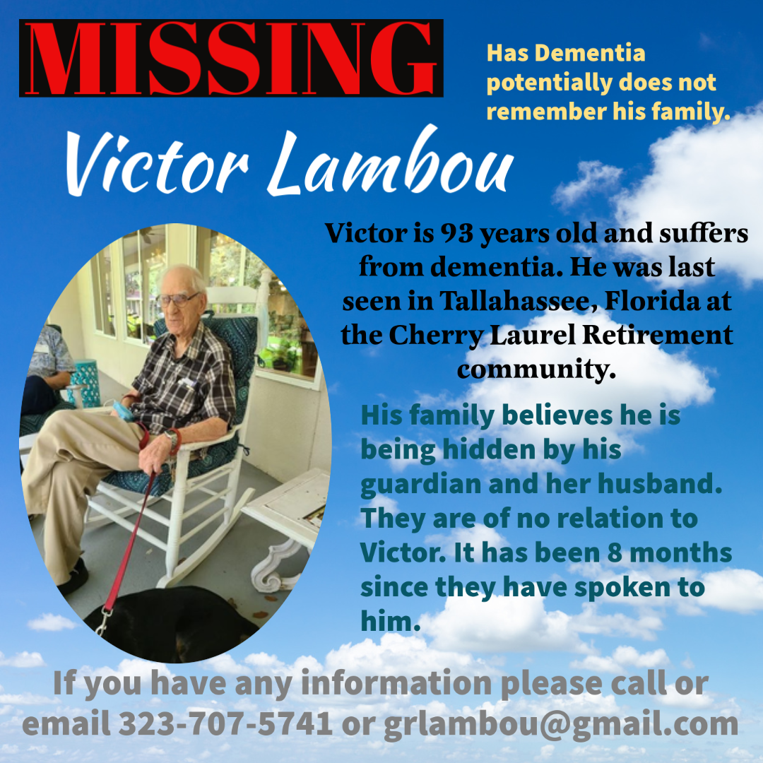 Victor Lambou 93 with dementia, has been isolated for 3 years ...